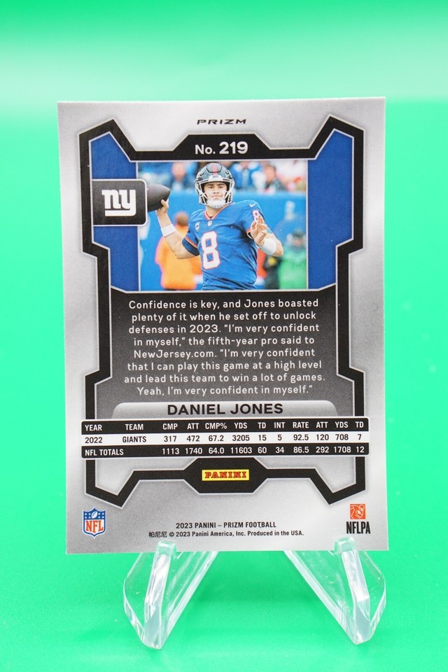 2023 Prizm Base Prizm Silver #219 Daniel Jones New York Giants JW1 | eBay