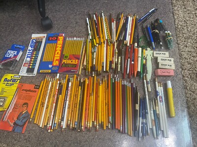 Large Lot Vintage Advertising Pencils Pens Pentech Pentel Magic Rub ...