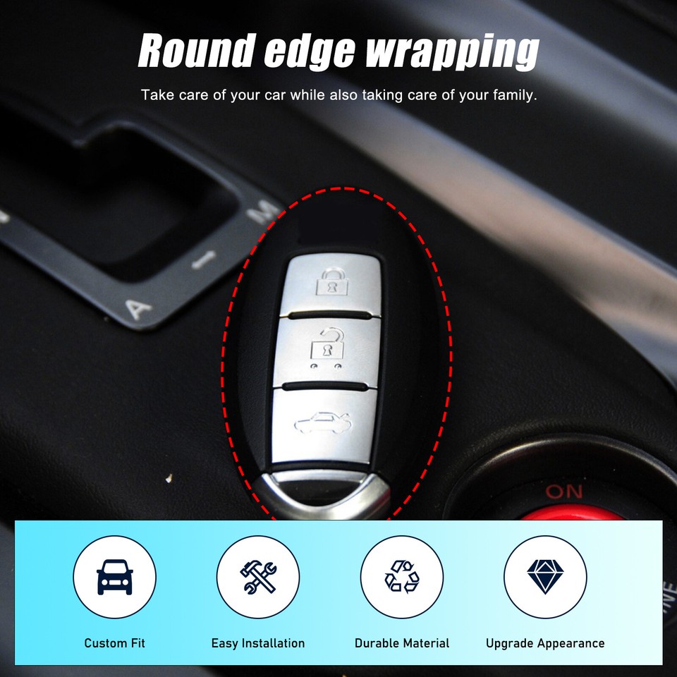 Real Carbon Fiber Smart Key Fob Case Shell Cover For Nissan GTR R35 ...