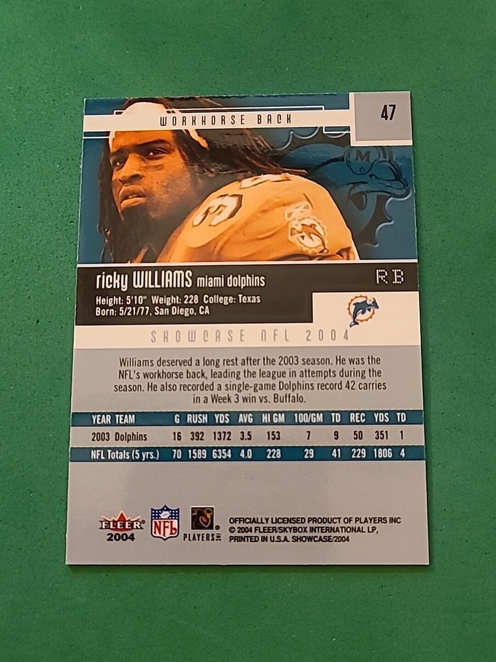 2004 Ricky Williams Fleer Showcase #47 | eBay