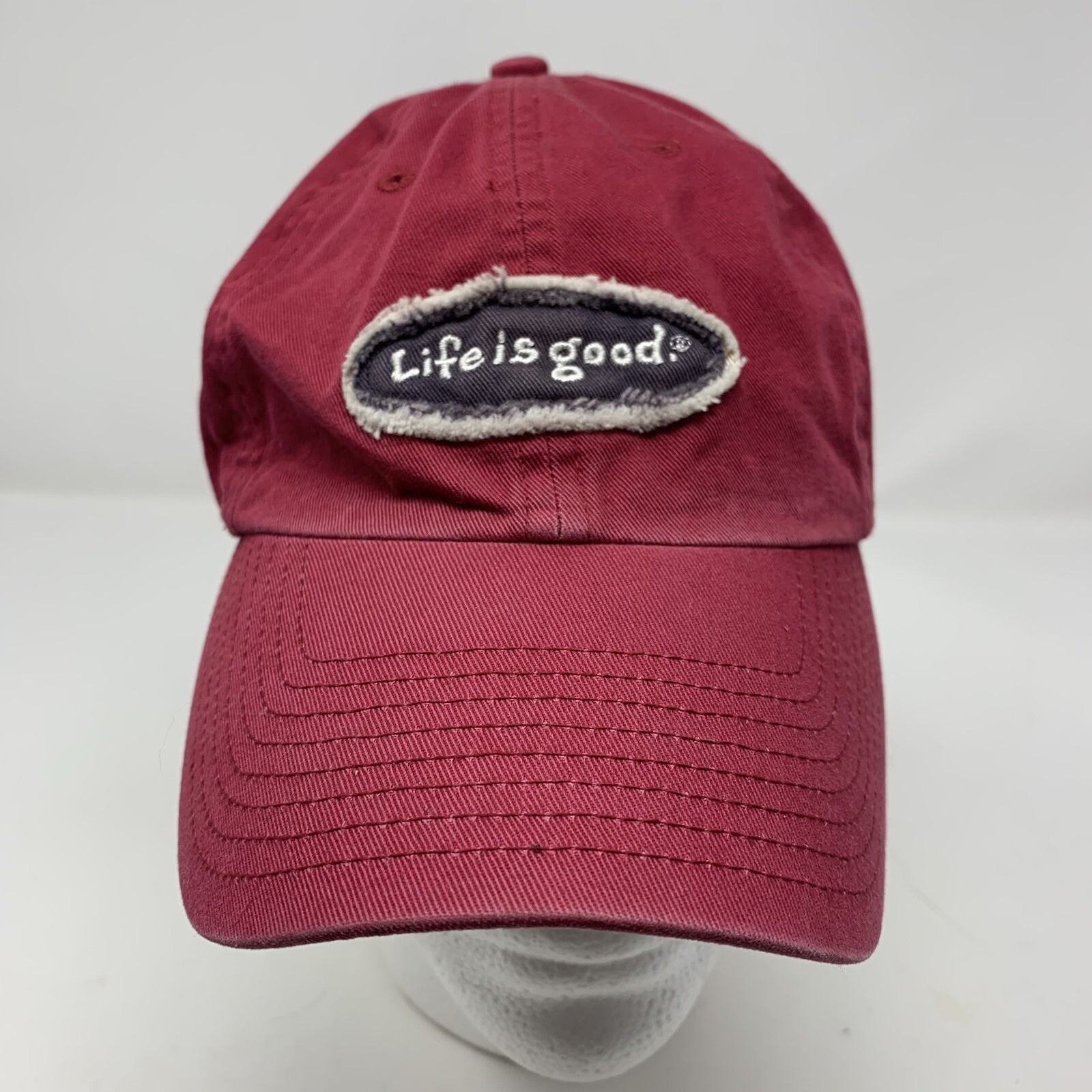 Life Is Good Baseball Hat Cap Strapback Casual Outdoor Hiking Burgundy ...