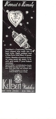 Kelbert Watches Korrect & Timely Wrist & Lapel Time Pieces Fortune Mag ...