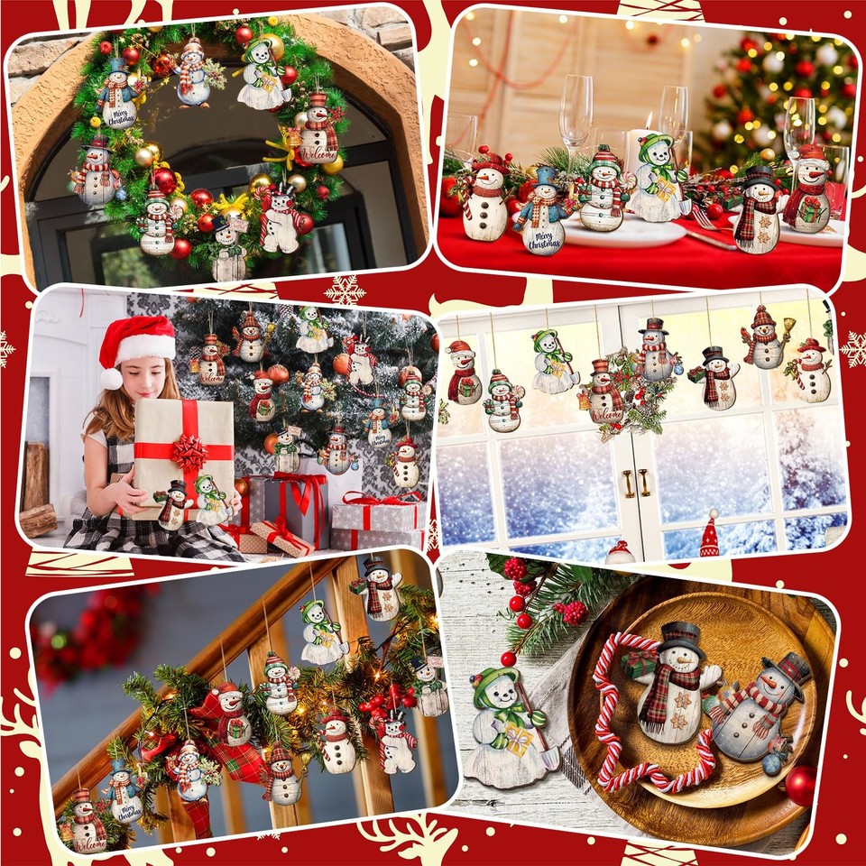 36 Pcs Christmas Winter Snowman Ornaments for Tree Snowman Christmas Decorati... | eBay