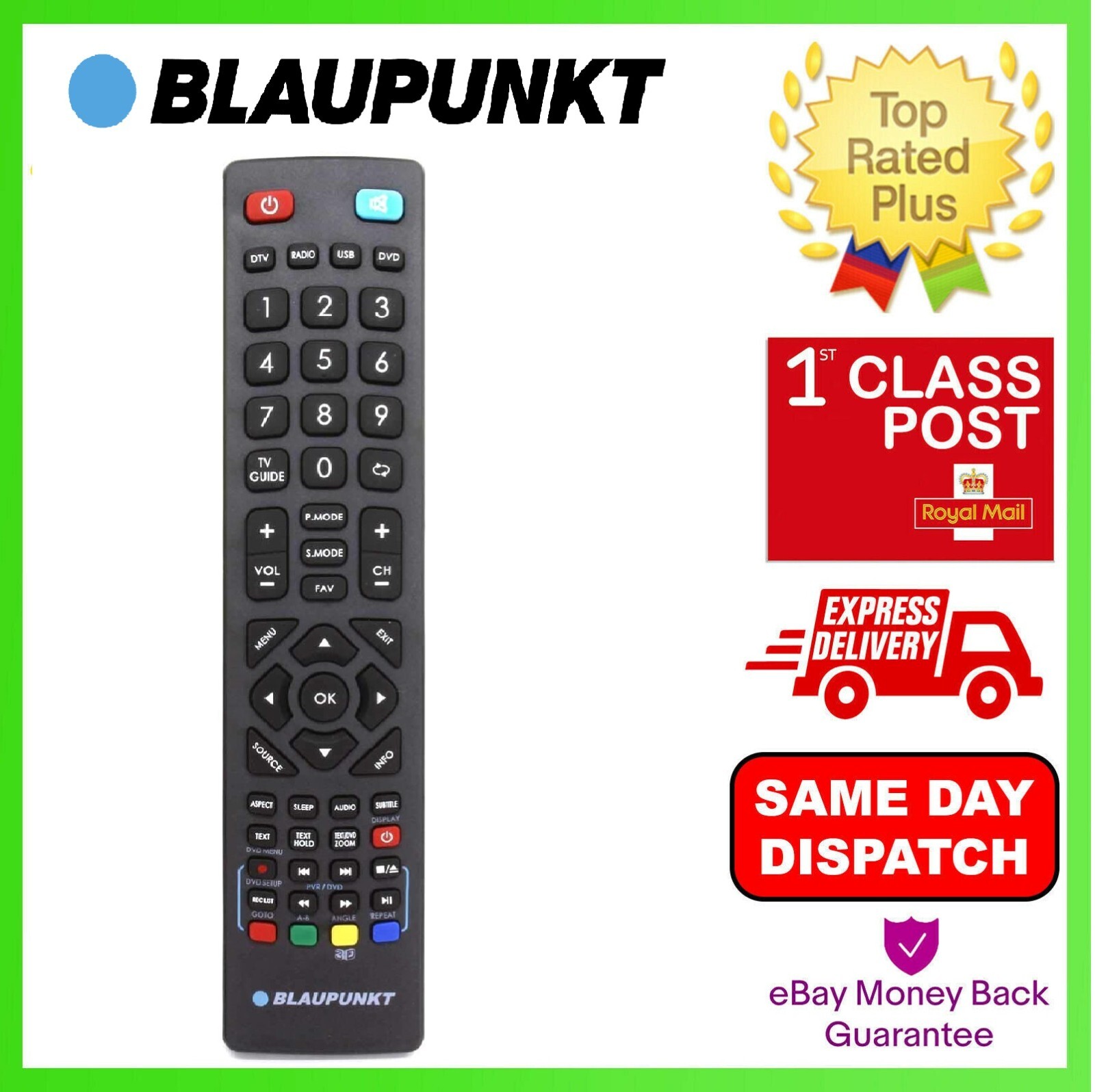 OFFICIAL GENUINE BLAUPUNKT SMART TV LCD REMOTE CONTROL REPLACEMENT ...