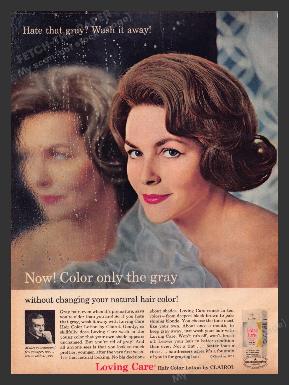 Clairol Loving Care Cover the Gray Hair Color 1960s Print Advertisement ...