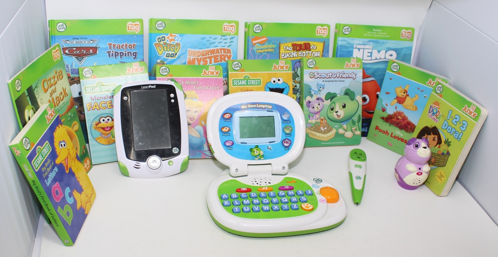 LeapFrog LOT LeapPad + My Own Leaptop + Tag Reader Pen+ Tag Jr Reader ...