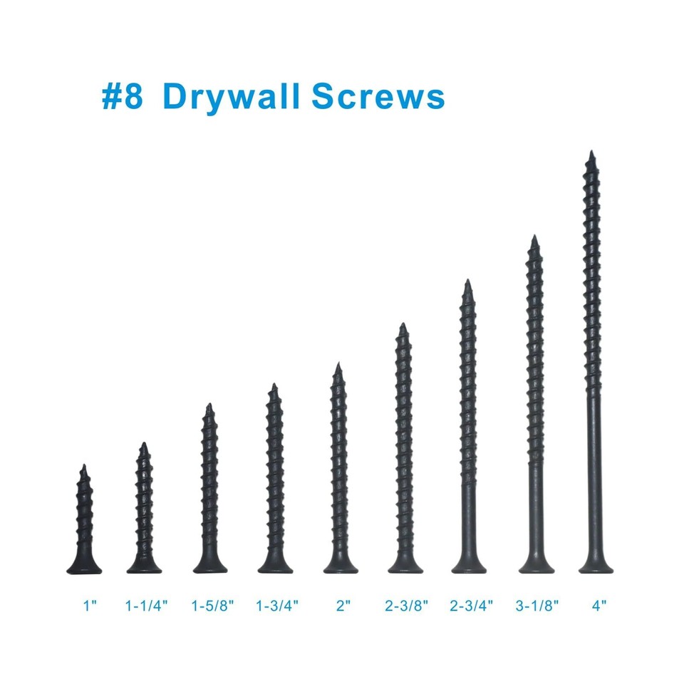 #8 x 1-5/8" Drywall Screws, #8 Wood Screws- Coarse Thread Phillips Head ...