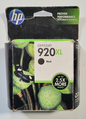 NEW SEALED OEM HP 920XL Black Genuine Ink Cartridge CD975AN High Yield ...