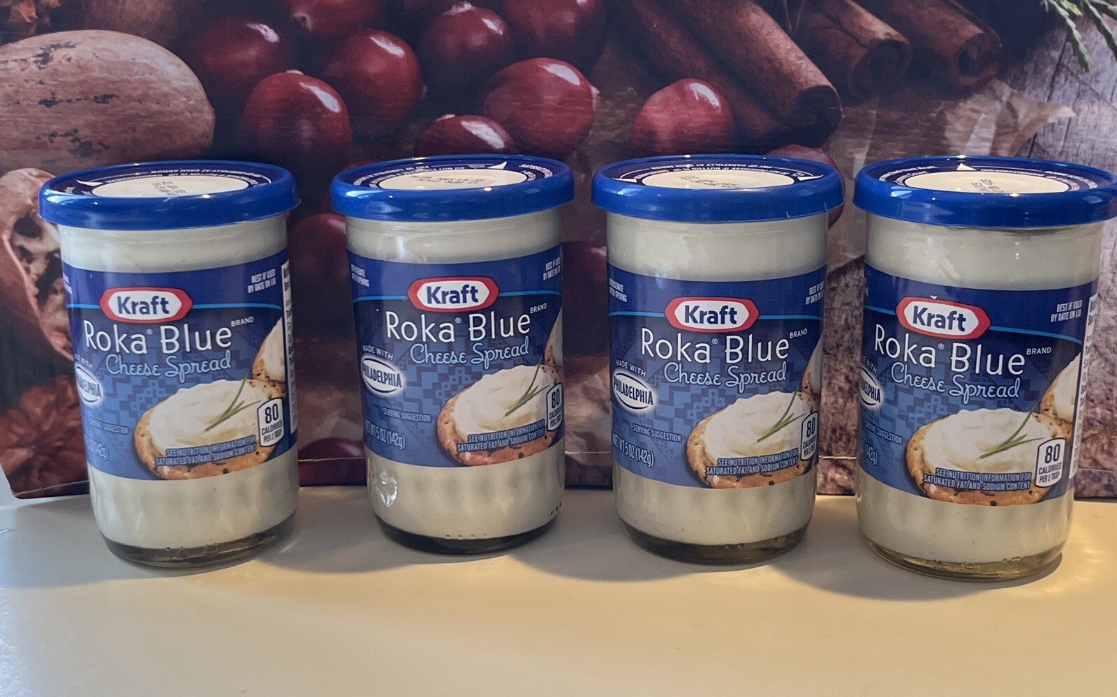 Kraft Roka Blue Cheese Spread 5 Oz Jar Set of 4 Holiday Cheeseball BB ...