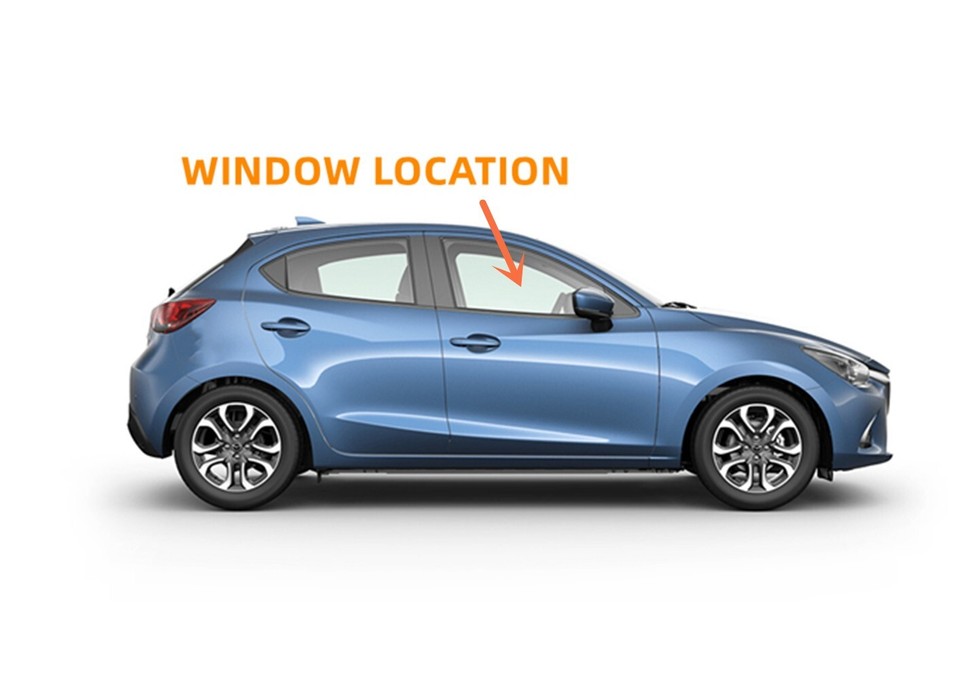 Passenger/Right Side Front Door Window Glass For 2016-2023 Mazda 2 ...