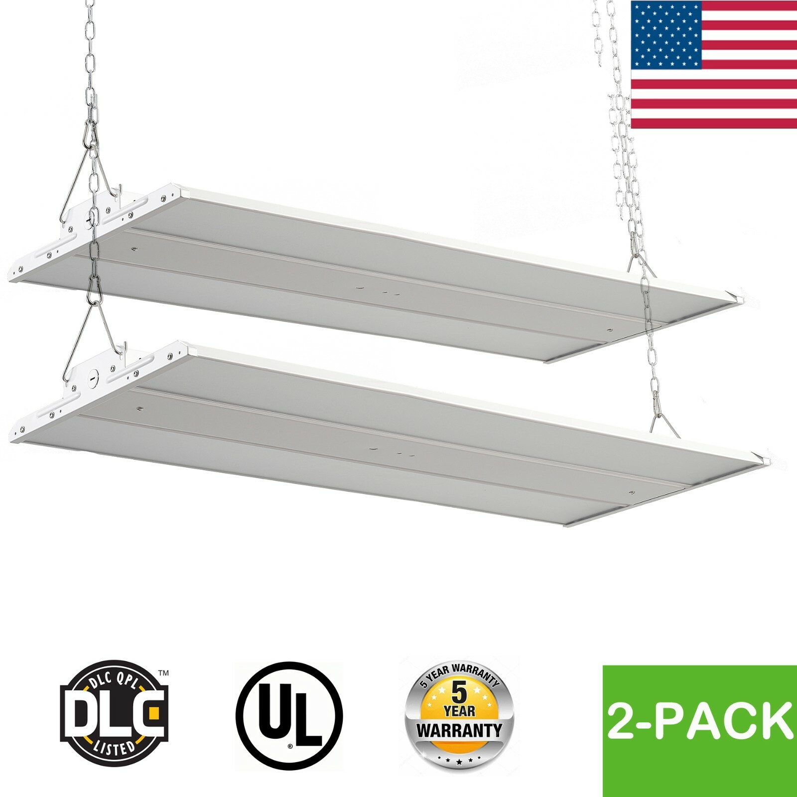2-PACK 2FT 165W 220W Linear High Bay Lights, Warehouse Highbay Light US ...