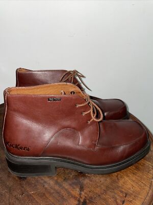 Kickers Brown Leather Ankle Boots Size 41 Vintage Mens Boots Shoes ...