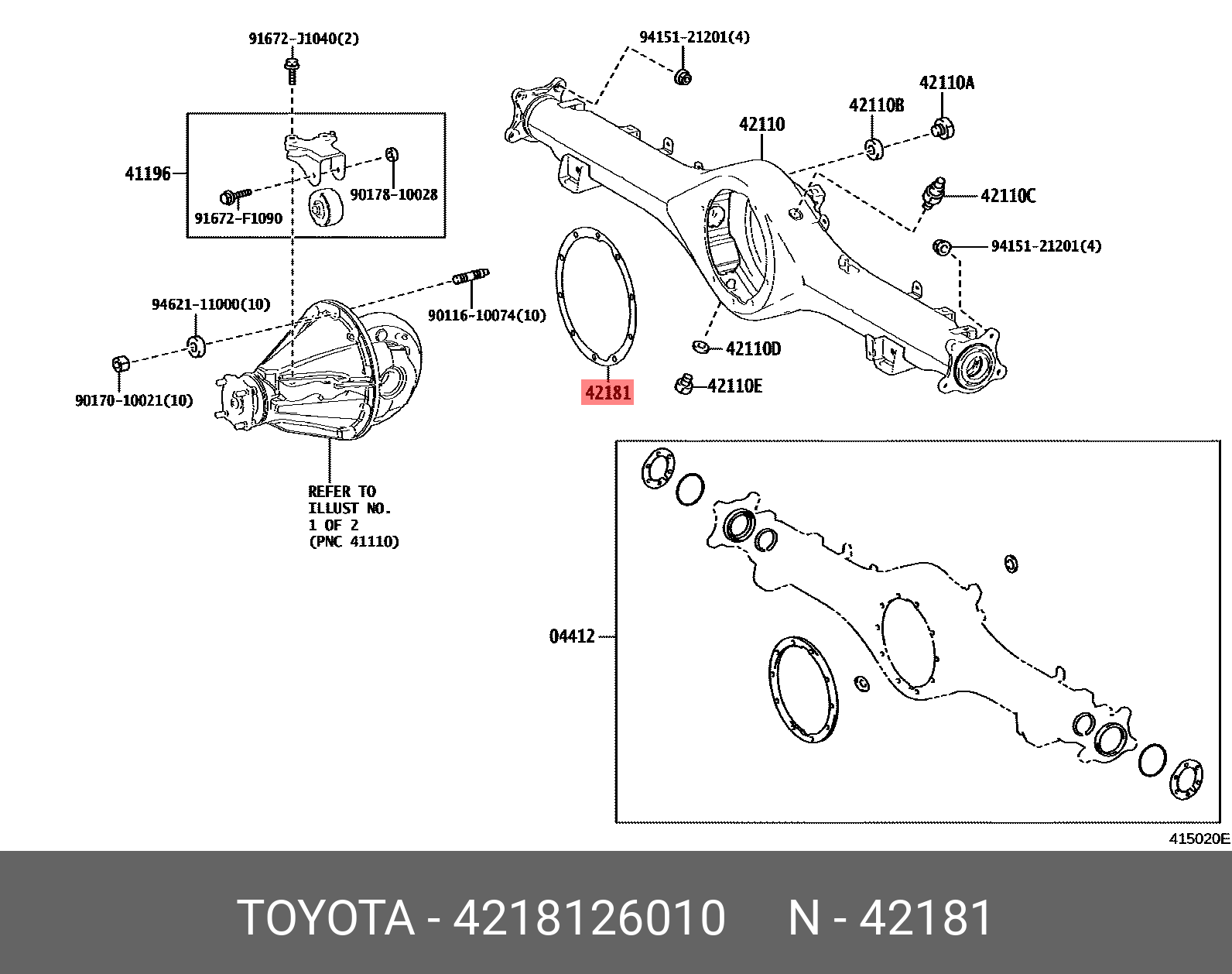 Genuine OE differential gasket, 4218126010 for TOYOTA 42181-26010 | eBay