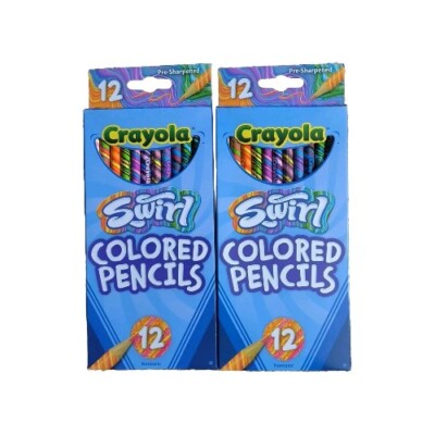 Crayola SWIRL Colored Pencils 24 (2 Boxes) Perfect for Kids Artists ...