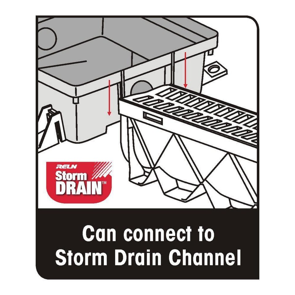 RELN Catch Basin Kit 13x5 Low Profile Drain Grate 8ft Pipe Black ...