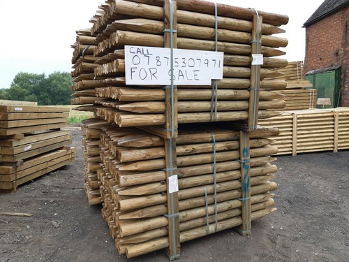 FENCE FULL ROUND POSTS TREATED 100x1.8 COLLECT OR DELIVER AT A FE £6.50 ...