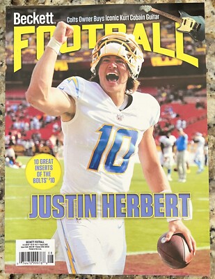 New August 2022 Beckett Football Card Price Guide Magazine, Justin ...