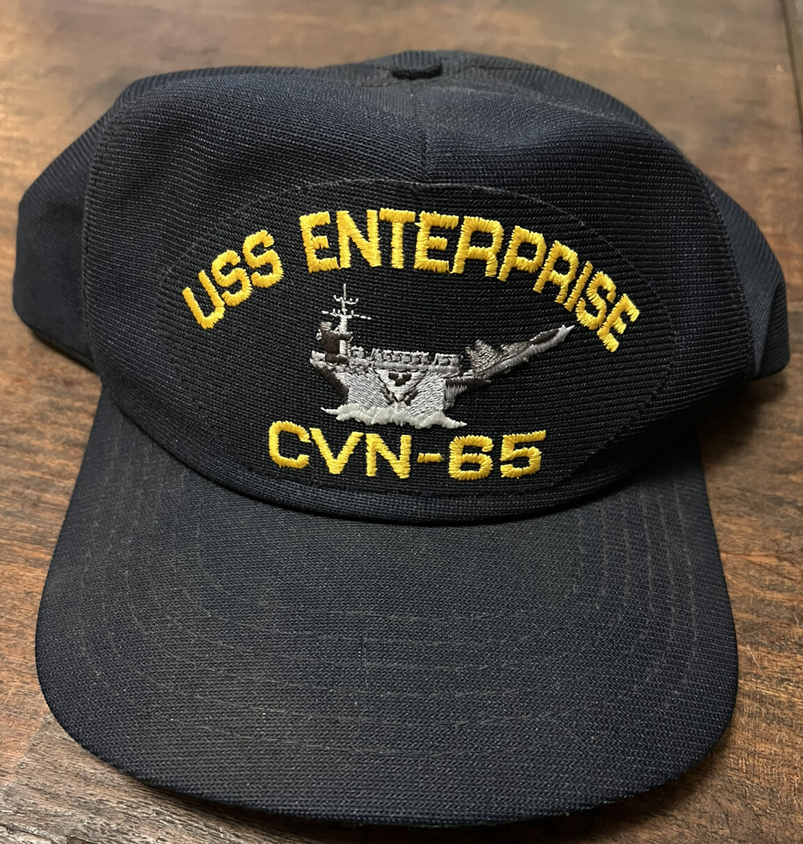Vintage USS Enterprise Mens Hat Cap Snapback Blue Yel… - Gem