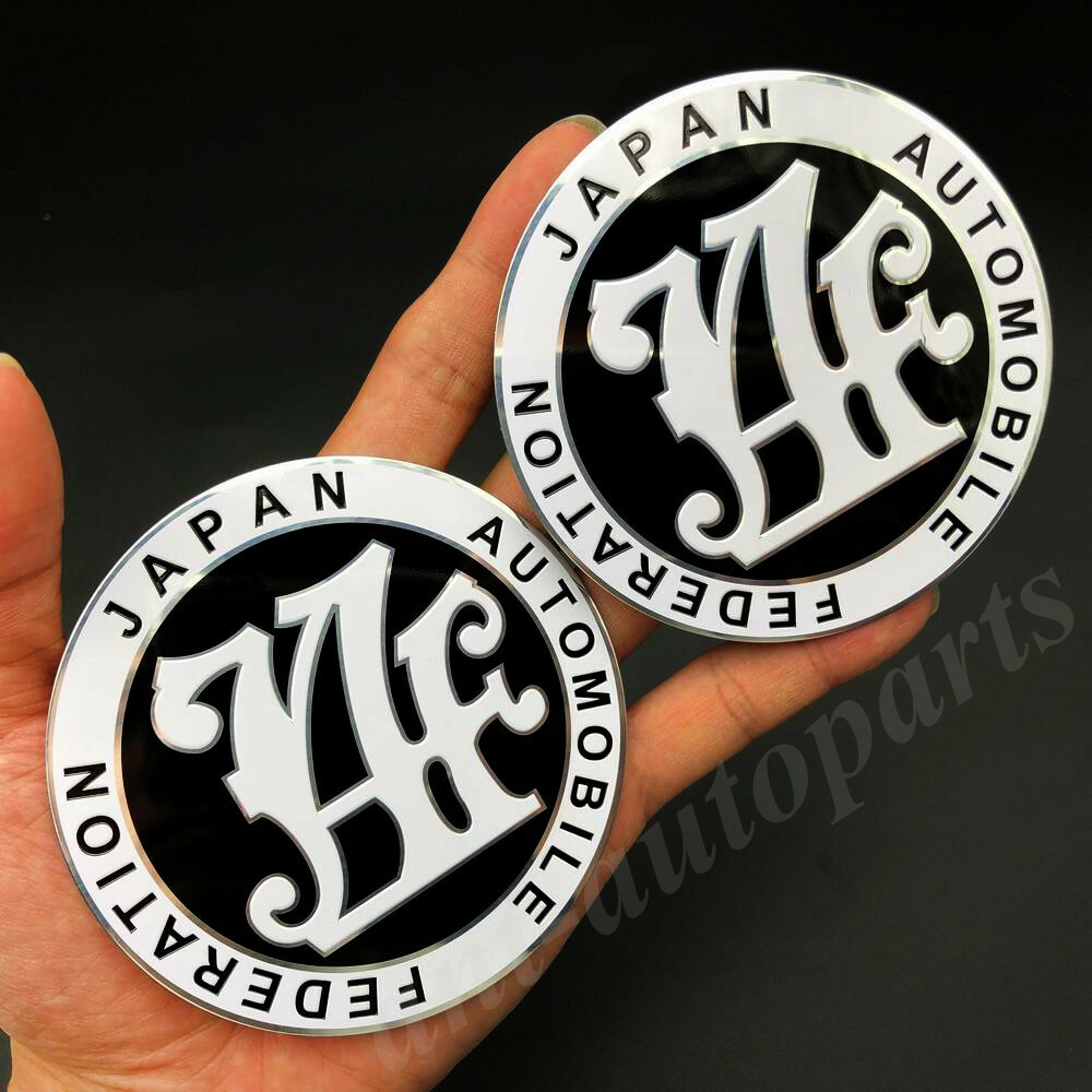 2pcs Metal Black JAF Japan Automobile Federation JDM Car Emblem Badge ...