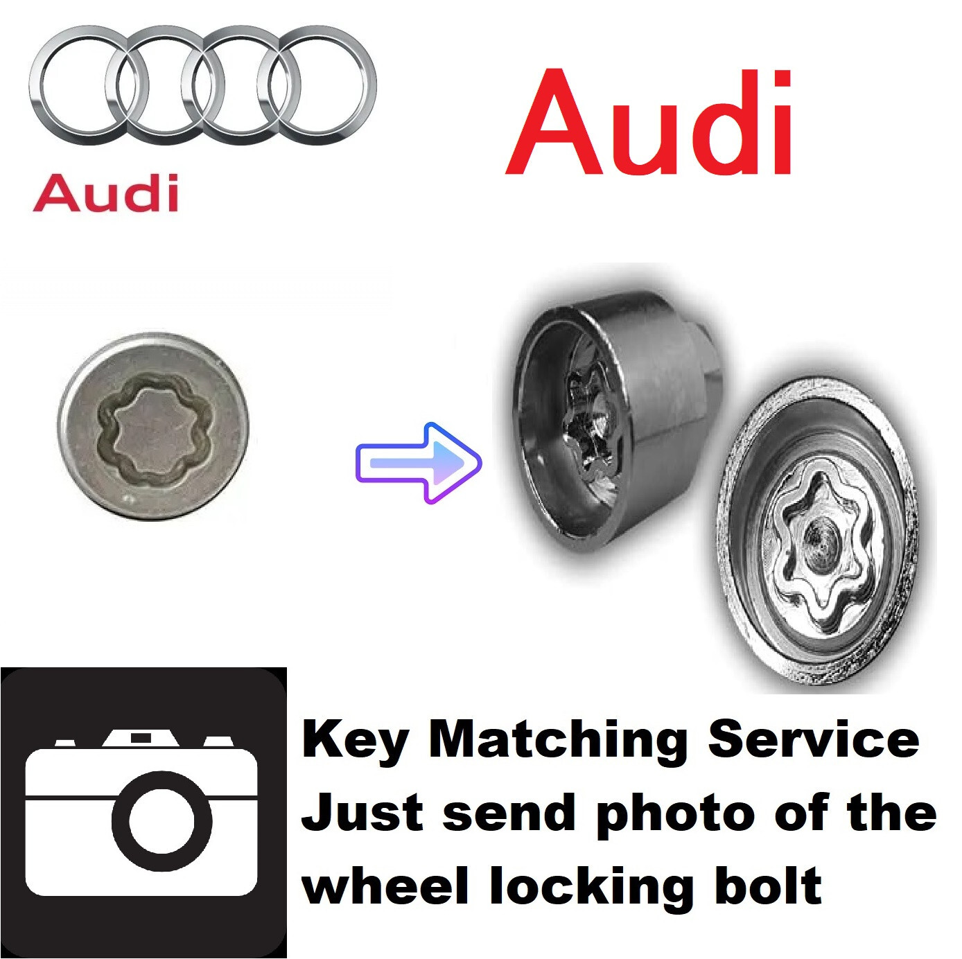 Audi Security Master Locking Lock Wheel Nut Key Bolt UK Matching ...