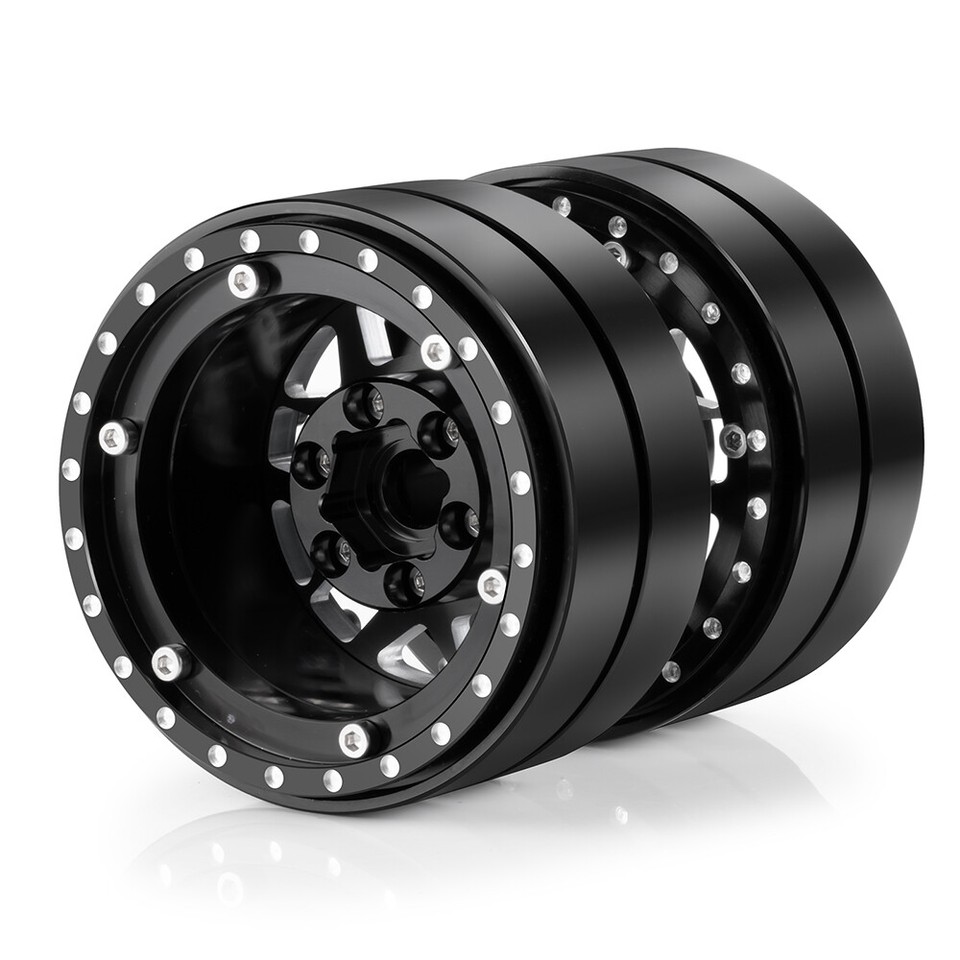 FLYXM Aluminum 1.9" Dual Beadlock Wheels Rims Twin Wheel Set For RC 1/ ...