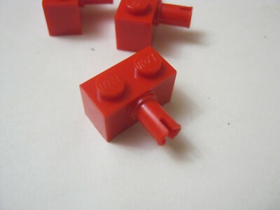 Lego Lot Of 4 Red 1x2 Brick With One Side Axle Pin, 2458 (028-116) | eBay