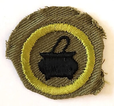 Boy Scout COOKING Merit Badge Type E (1947-60) Khaki Narrow Border ...