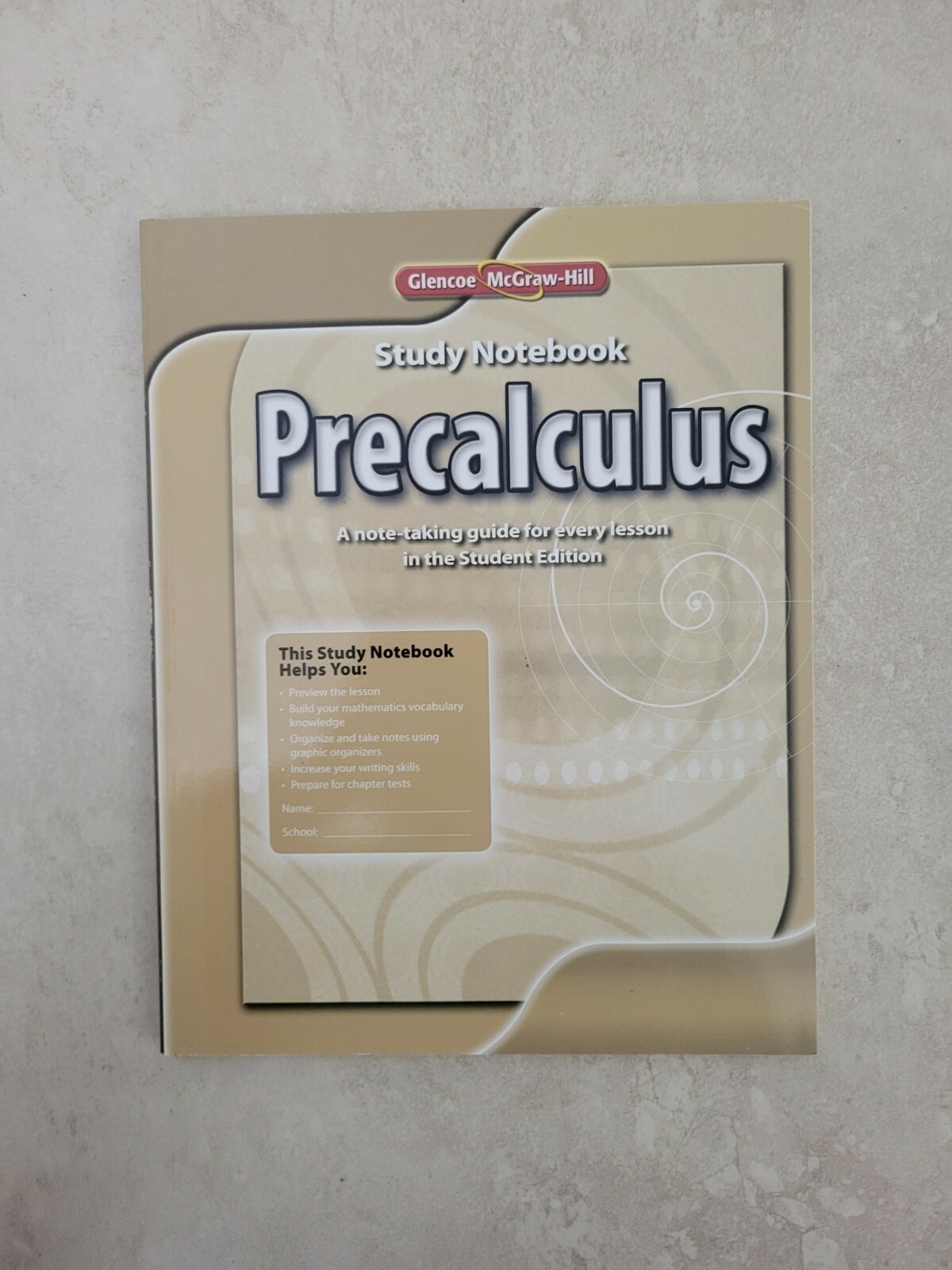 Precalculus book + study notebook, Glencoe McGraw-Hill, | eBay