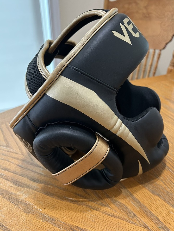 Venum Boxing Fighting Head Gear Helmet -53 to 59 cm- Black and Gold ...