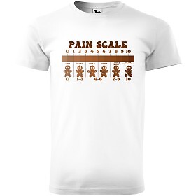 Men's T-shirt Gingerbread Pain Scale | eBay