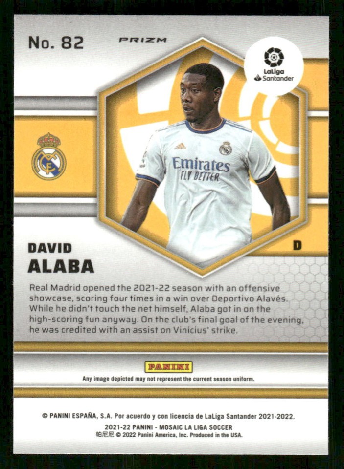 2021-22 Panini Mosaic La Liga David Alaba Mosaic #82 Card | eBay