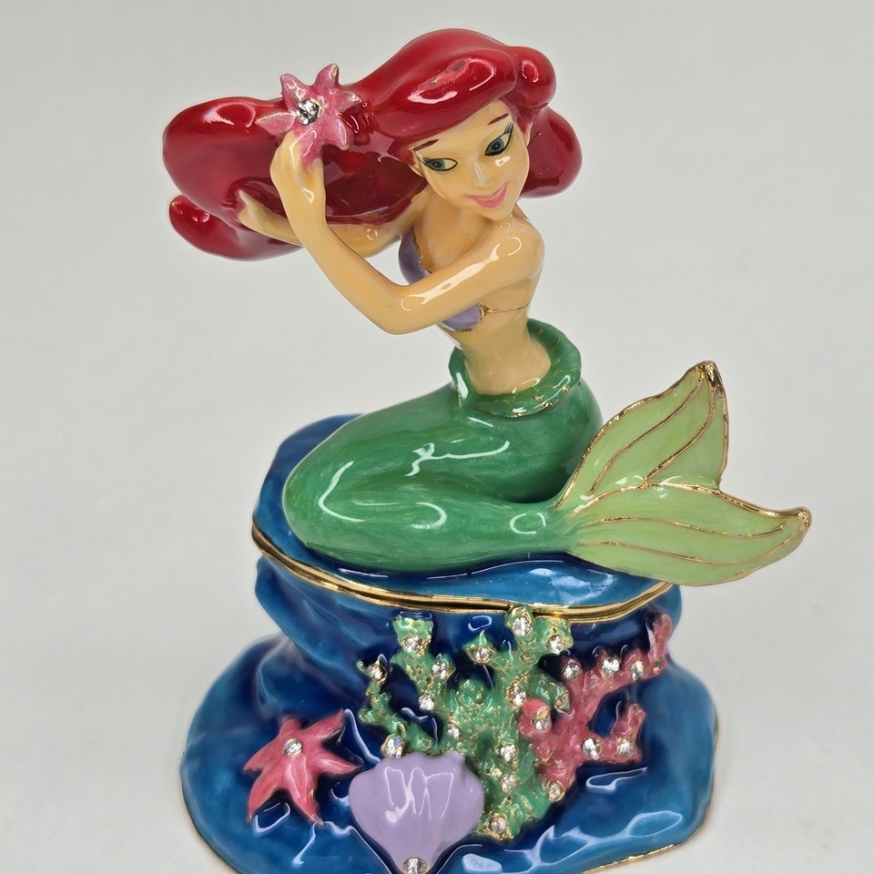 Walt Disney 2010 Jeweled ARIEL MERMAID Hinged Trinket Box Dept. 56 | eBay