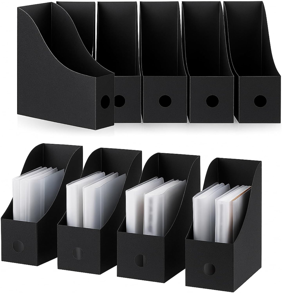 12 Pack Magazine File Holder Plastic Desk Organizer Magazine Holder ...