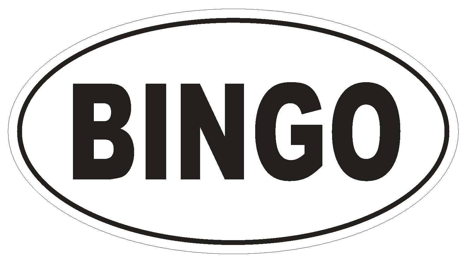BINGO Oval Bumper Sticker or Helmet Sticker D1889 Euro Oval | eBay