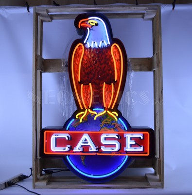 2 Neon sign Farm tractors Case IH Eagle International Harvester Barn ...