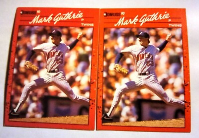 1990 DONRUSS RC YR MARK GUTHRIE #622 ERROR & CORRECTED BASEBALL CARD ...