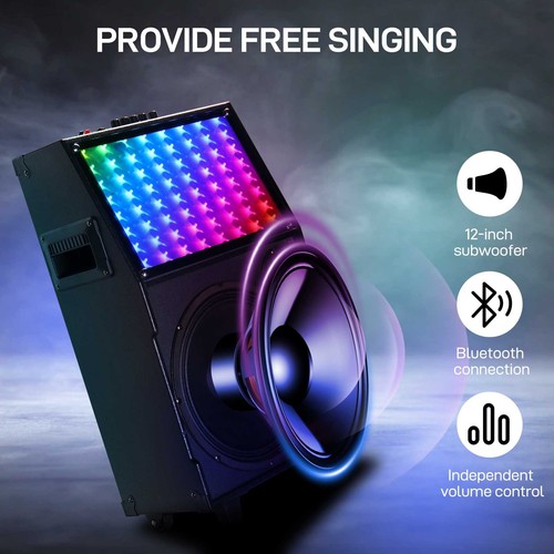 NEW 12in 60W with LED Spectrum Light, Bluetooth Remote Control Pull Rod ...
