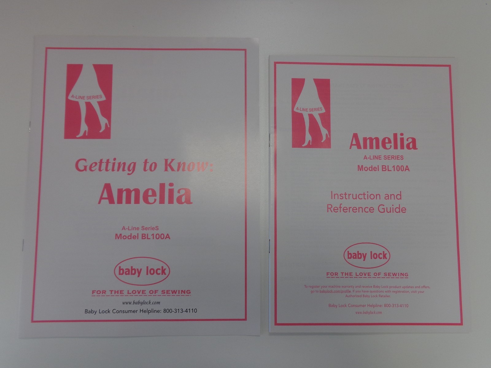 Baby Lock Amelia BL100A Instruction Manual & Getting to Know Guide Book ...