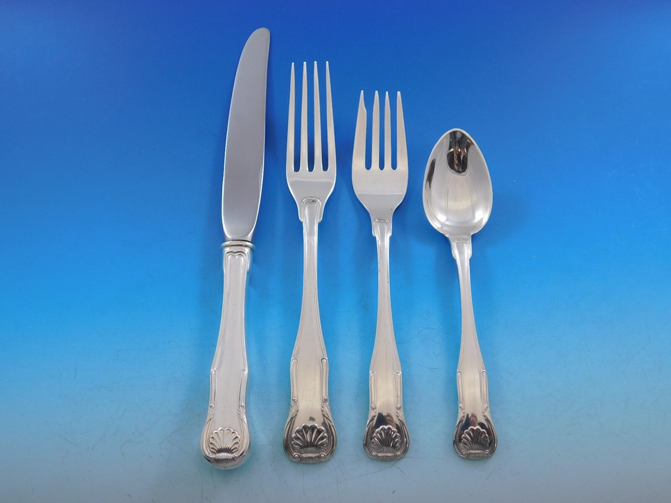 King by Kirk Stieff Sterling Silver Flatware Set Service 113 Pieces ...