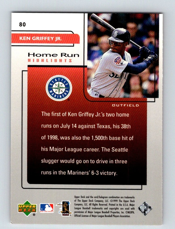 1999 Upper Deck Challengers for 70 #80 Ken Griffey Jr. HRH | eBay