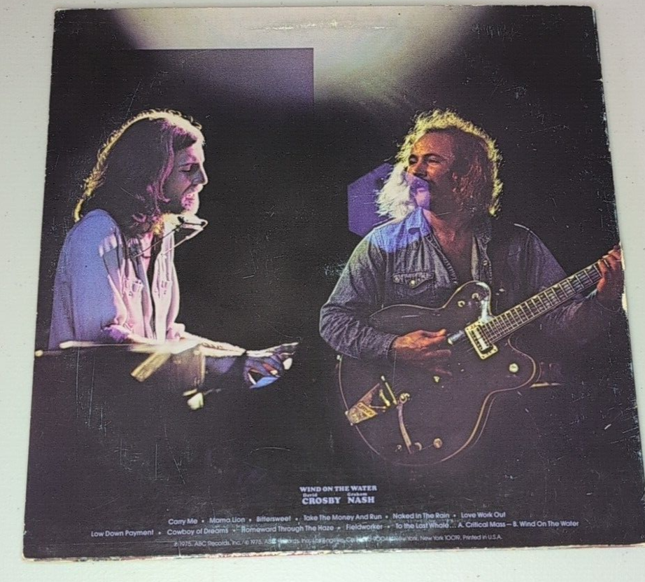 David Crosby Graham Nash Wind on the Water 1975 LP Vinyl ABC Records ...