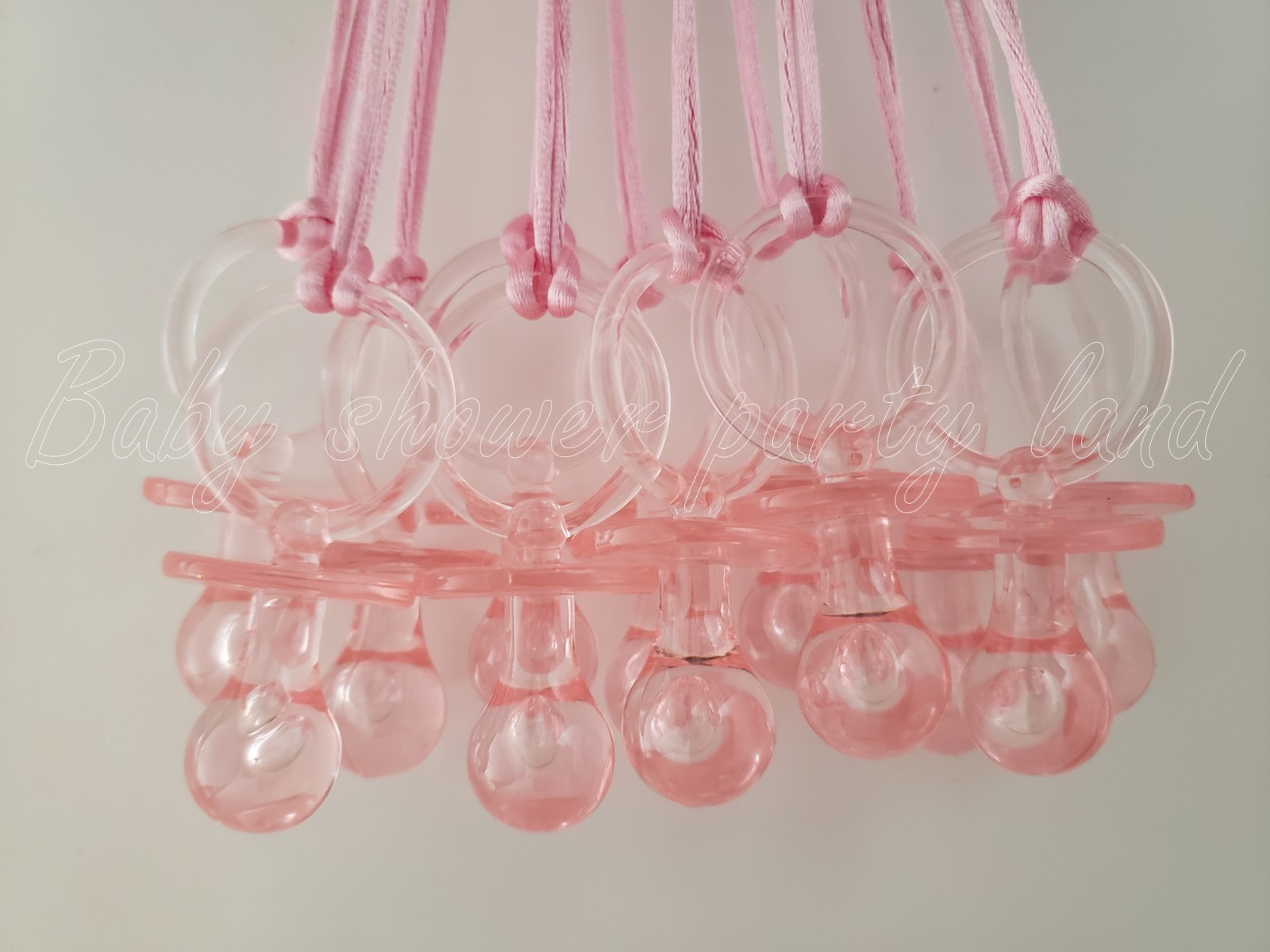 12 Pink Pacifier Necklaces Baby Shower It's a Girl Game Favors Prizes ...