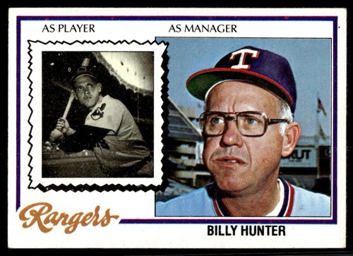 1978 Topps 548 Billy Hunter Texas Rangers MGR Baseball Card | eBay
