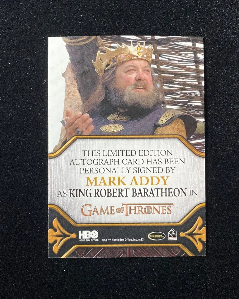 2023 HBO Home Box Game Of Thrones Mark Addy AS King Robert Baratheon ...