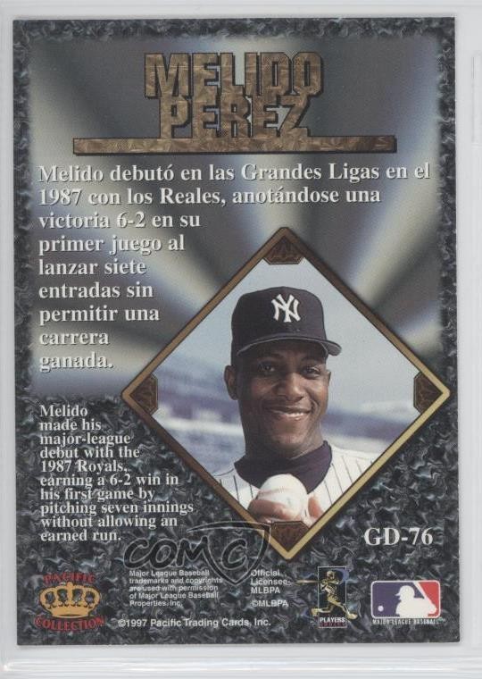 1997 Pacific Crown Collection Prism Gems of the Diamond Melido Perez # ...