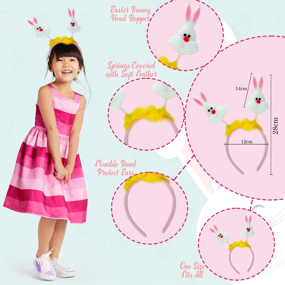 Universal Size Easter Chick and Rabbit Head Boppers With Fur Kids Party ...