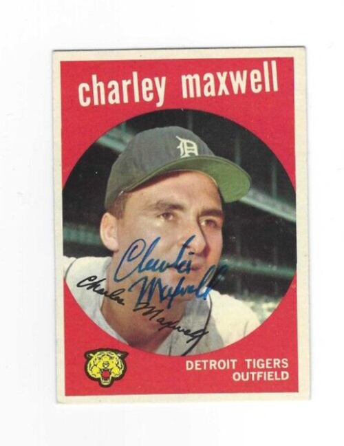 Autographed Charley Maxwell Detroit Tigers 1959 Topps Card #481 w/COA ...