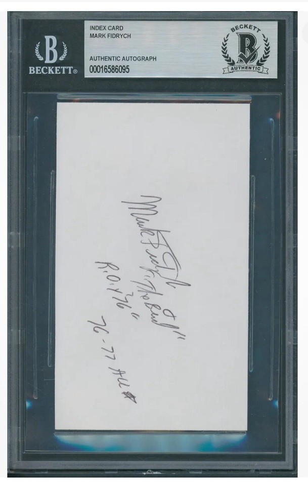 Mark Fidrych Signed Index Card Beckett Authentic Autograph *6095 | eBay