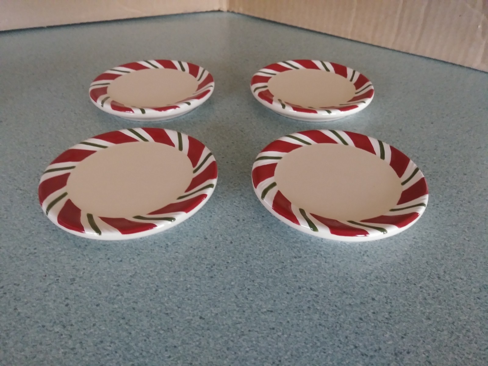 Longaberger Peppermint Twist Coaster set of 4 Stoneware NEW | eBay