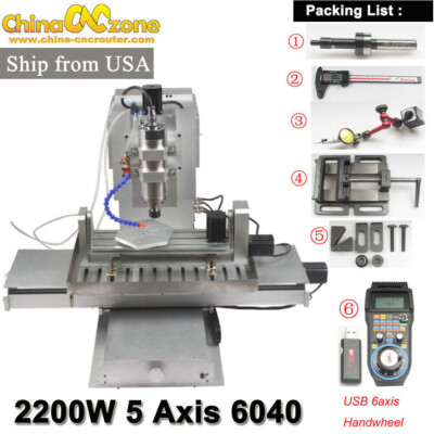 5Axis CNC 6040 Router 2200W CNC Cutting Milling Engraving Mach3 Machine ...
